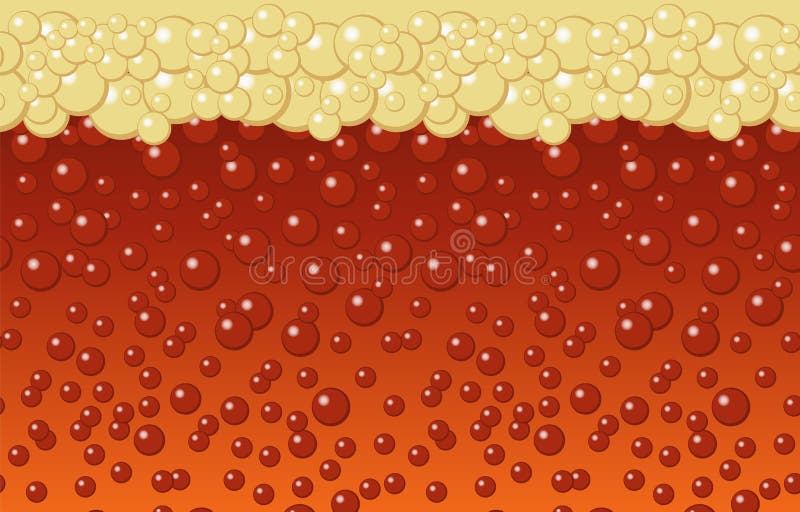 Beer Bubbles with Foam, Vector Illustration on White Stock Vector ...