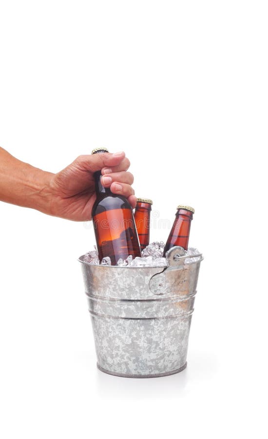 Beer Bucket with Hand stock image. Image of isolation - 3645007