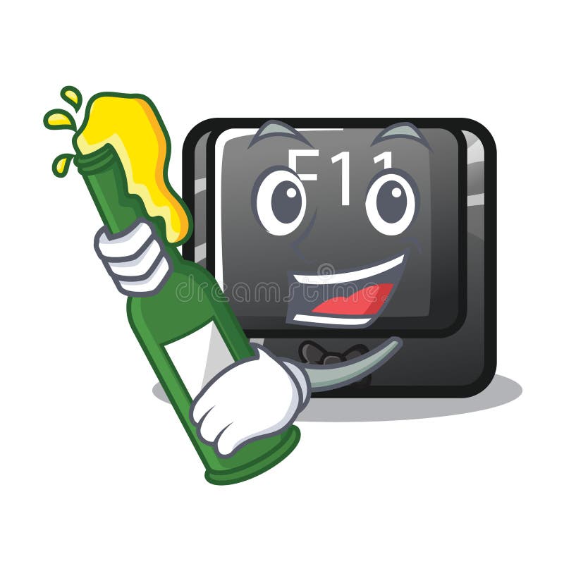 With Beer Button F on a Keyboard Cartoon Stock Vector - Illustration of ...