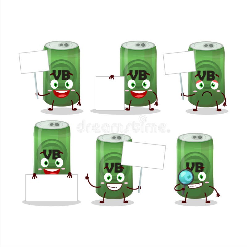 Beer Can Cartoon Character Bring Information Board Stock Vector ...