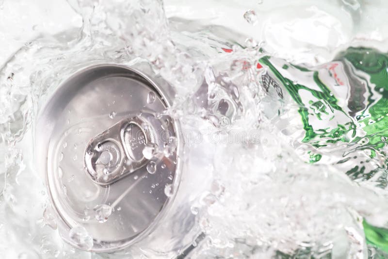 Beer can splashing water stock image. Image of ripple - 19284717