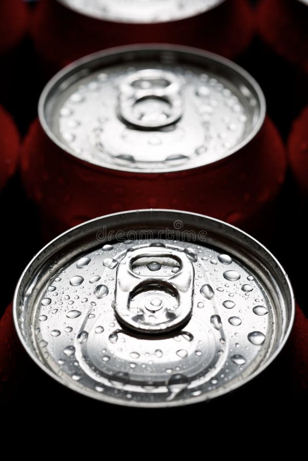 Beer cans view stock image. Image of droplet, refreshment - 179621867