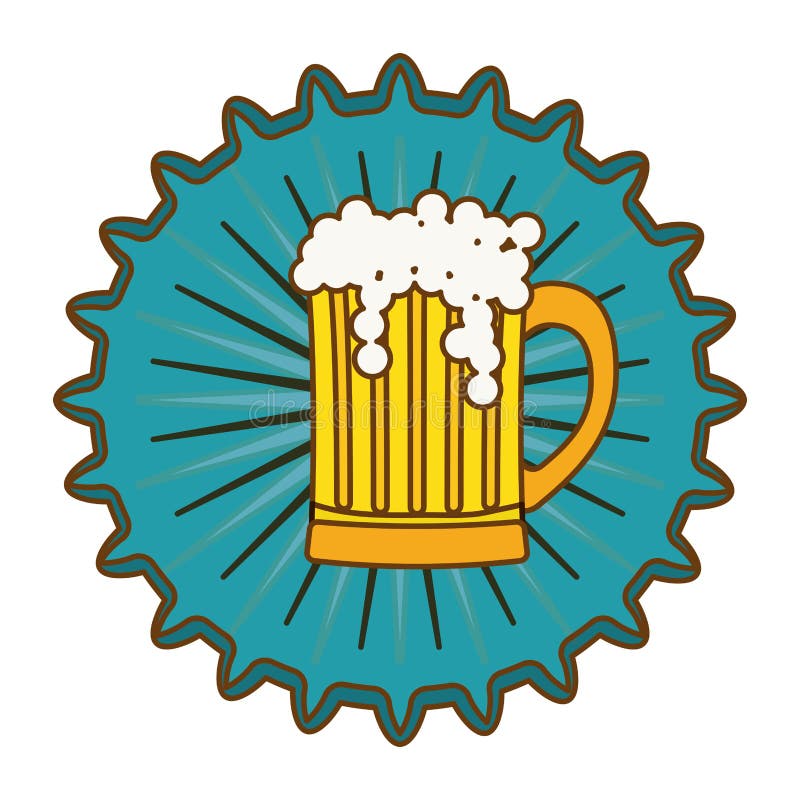 Beer cap emblem icon image stock illustration. Illustration of brew ...