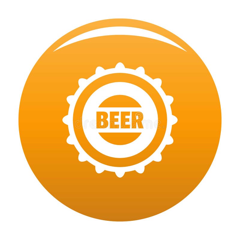 Beer cap icon orange stock illustration. Illustration of hand - 125013568