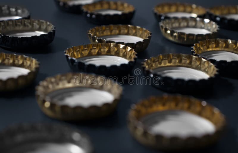 Beer caps stock image. Image of open, blue, circle, label - 200737319