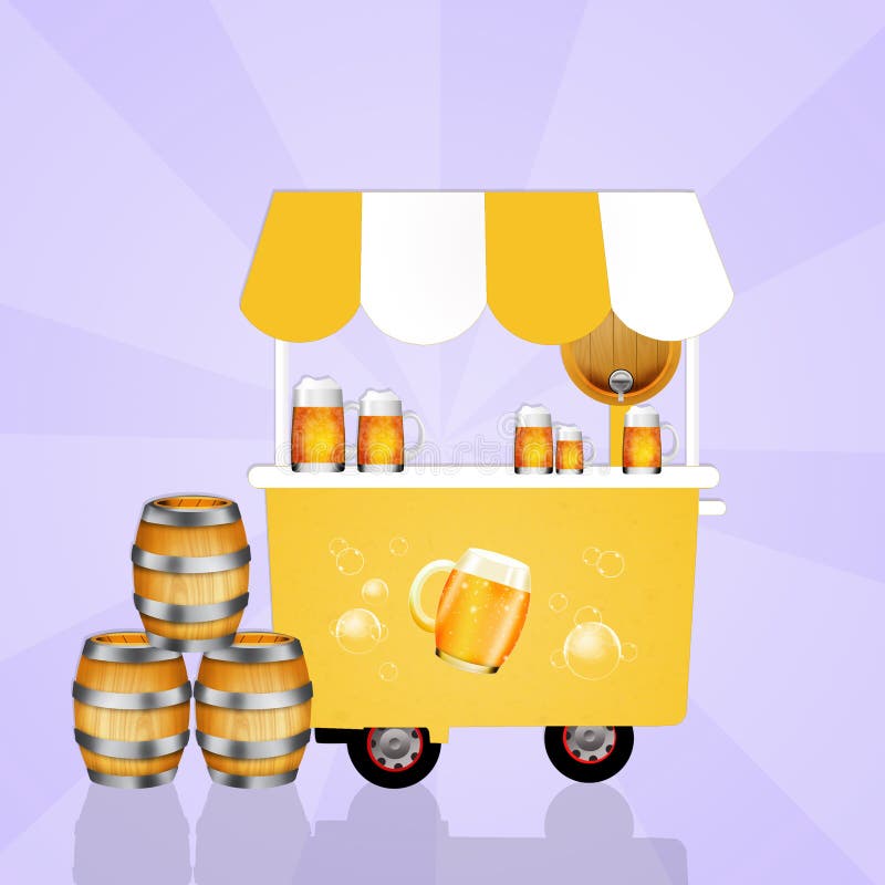 Beer cart stock illustration. Illustration of alcohol - 82821077