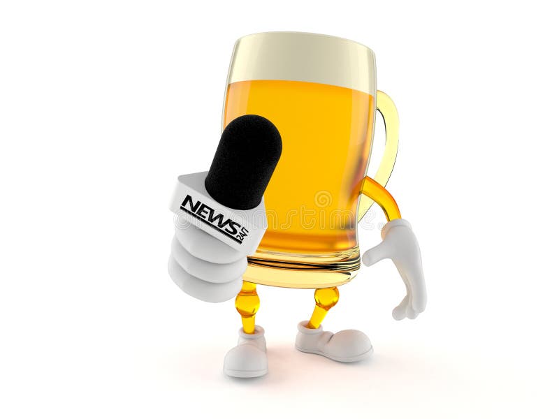 Beer Character Holding Interview Microphone Stock Illustration ...
