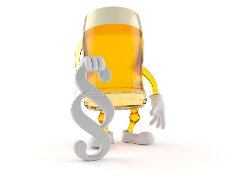 Beer Character with Paragraph Symbol Stock Illustration - Illustration ...