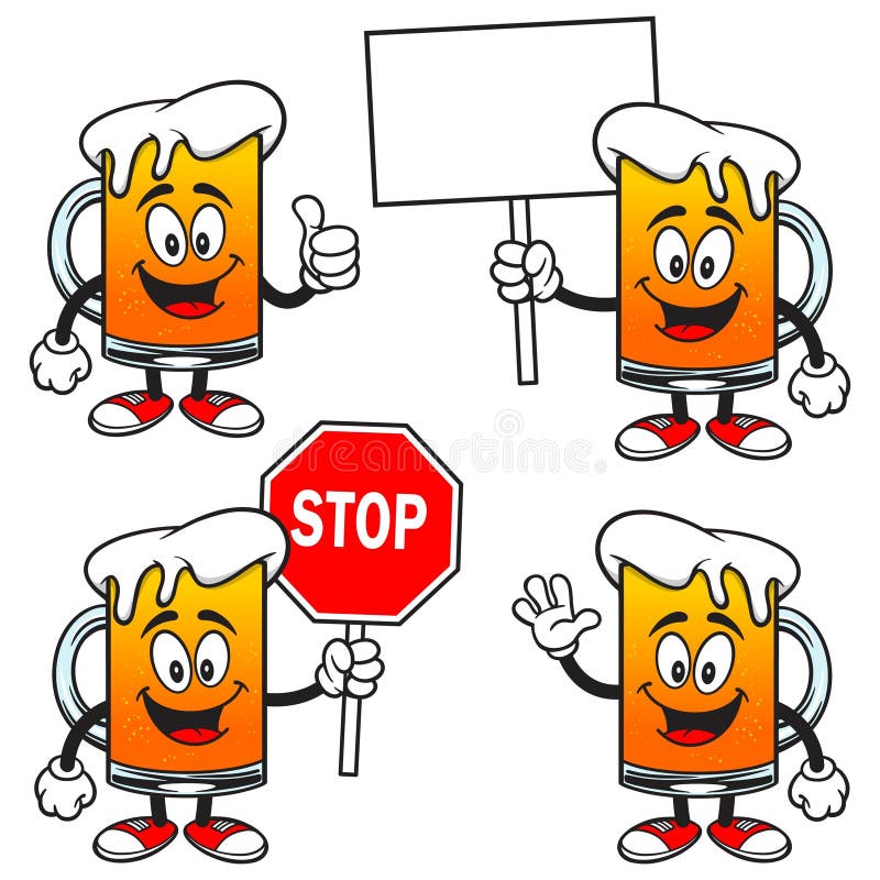 Beer Character Set 01 stock vector. Illustration of waving - 343615750