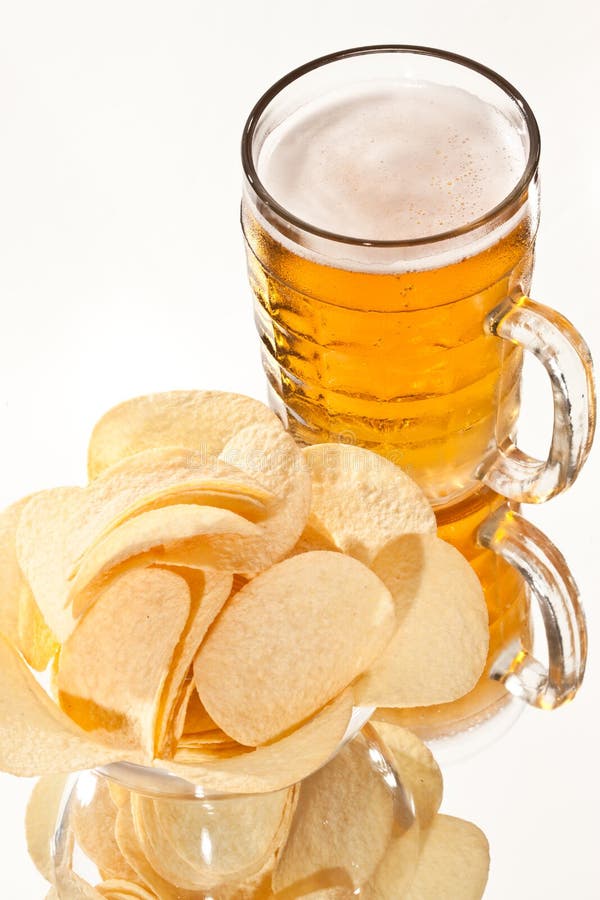 Beer and chip stock image. Image of tasty, potato, beer - 14816351
