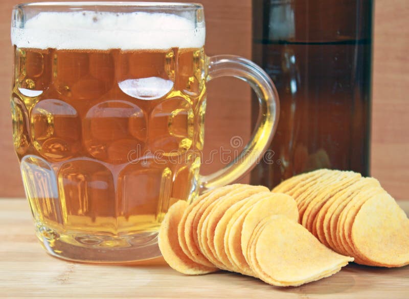 Beer and chips stock photo. Image of beer, ceramic, pepper - 51707094