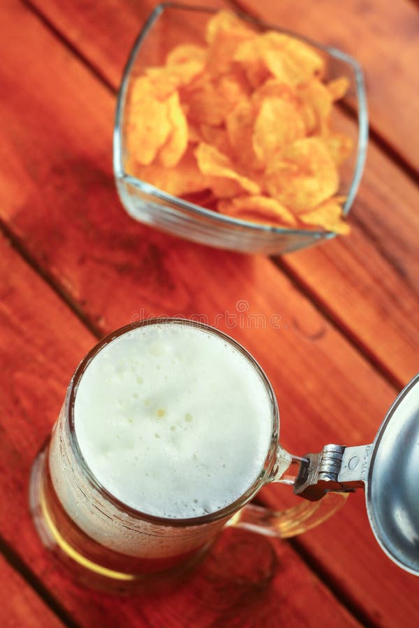Beer and chips stock photo. Image of lager, alcoholic - 54533458