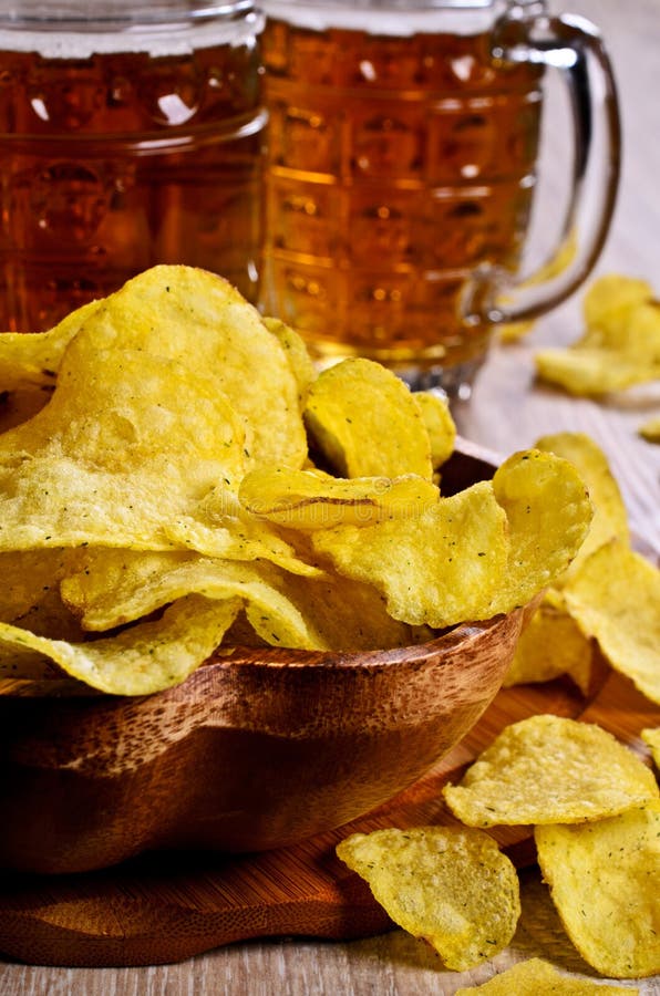 Beer and chips stock photo. Image of full, junk, lager - 54060422