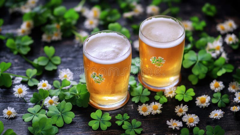 Beer and Clovers stock photo. Image of generated, bubbles - 359787606
