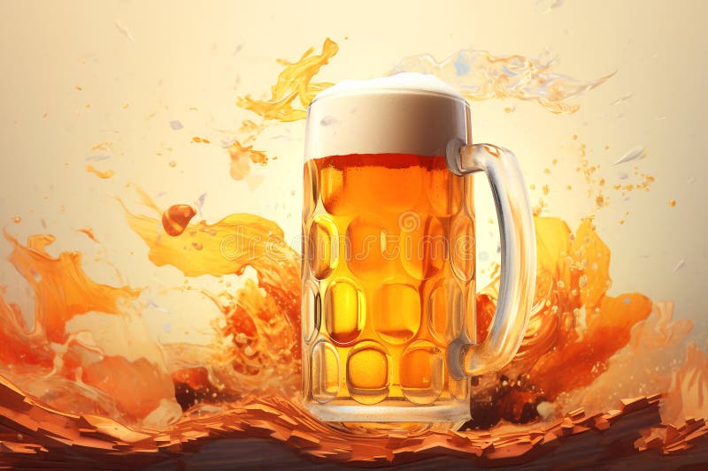 Beer. Cold Craft Light Beer in a Glass with Water Drops. a Cold Glass ...