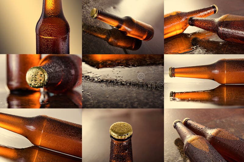 Beer. Collage of Different Beer Details. Stock Photo - Image of cold ...