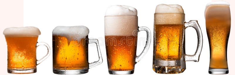 Beer Collage, Isolated on White Stock Photo - Image of brown, drop ...