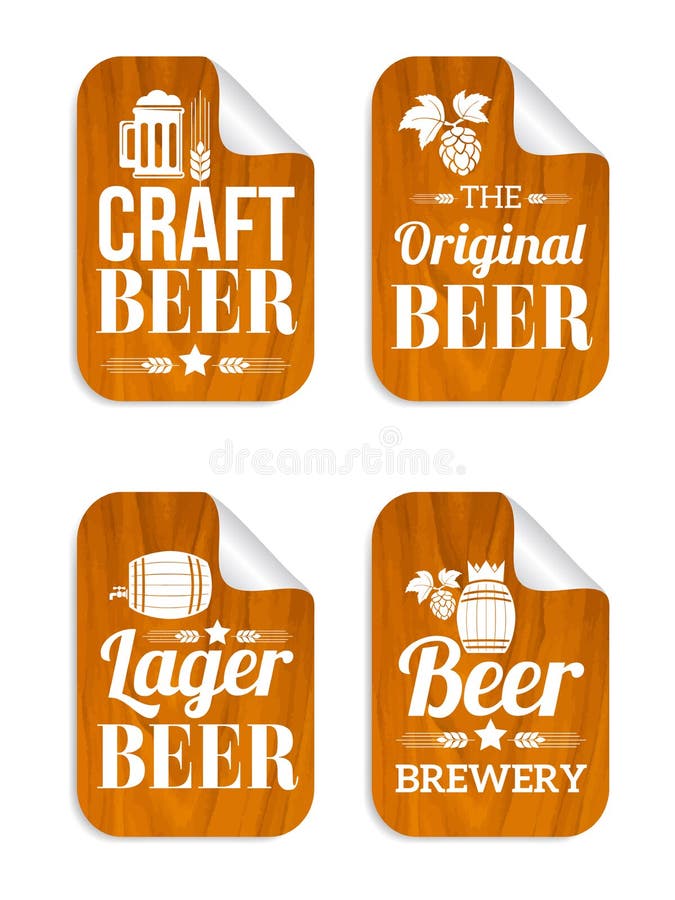 Beer Concept Design Stickers Set Stock Vector - Illustration of ...