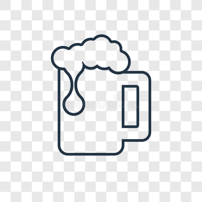 Beer Concept Vector Linear Icon Isolated On Transparent Background ...