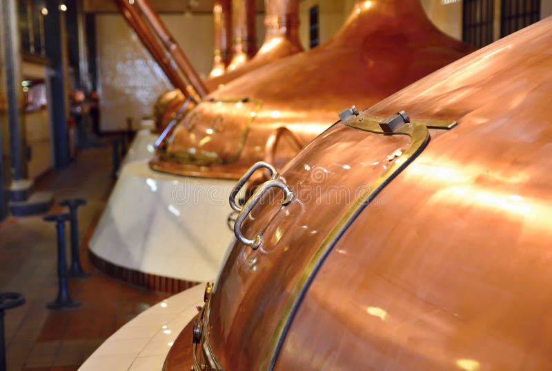 Beer Copper Fermentation Vats Stock Image - Image of reservoir ...