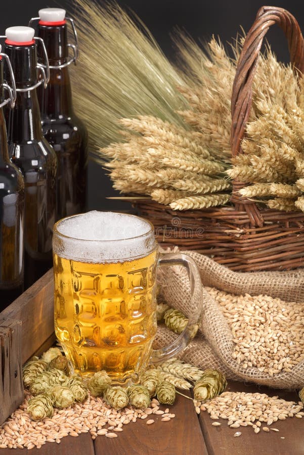 Beer crate with beer glass stock image. Image of brewed - 64922457