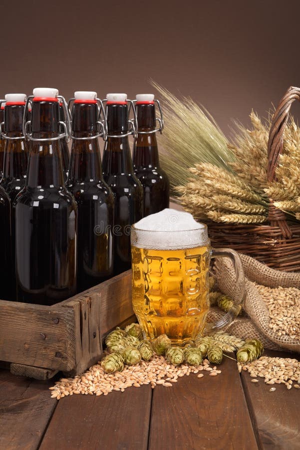Beer crate with beer glass stock image. Image of tradition - 68048785