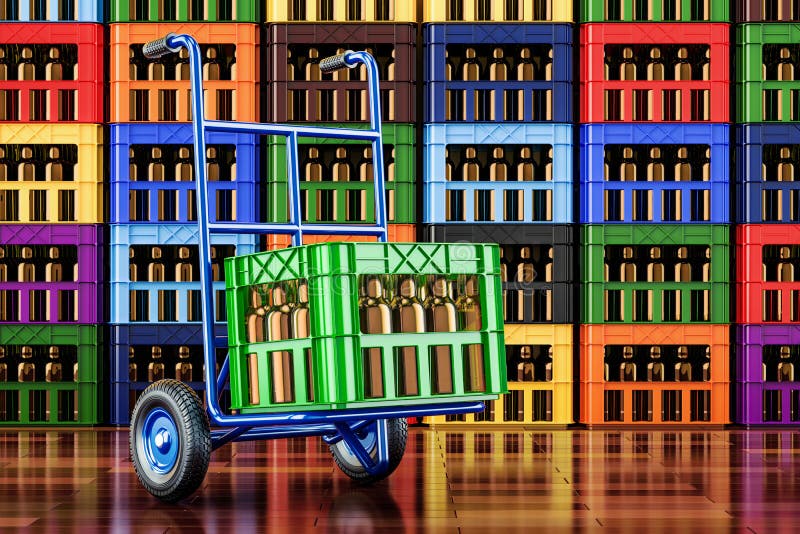 Beer delivery concept, 3D stock illustration. Illustration of interior ...