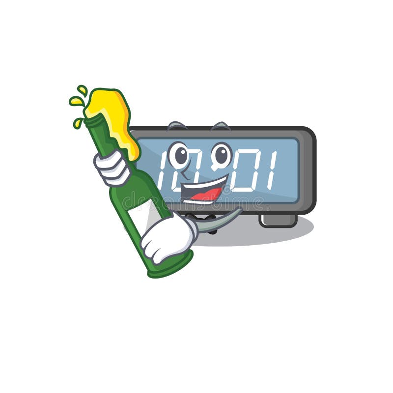 With Beer Digital Clock on a Cartoon Chair Stock Vector - Illustration ...