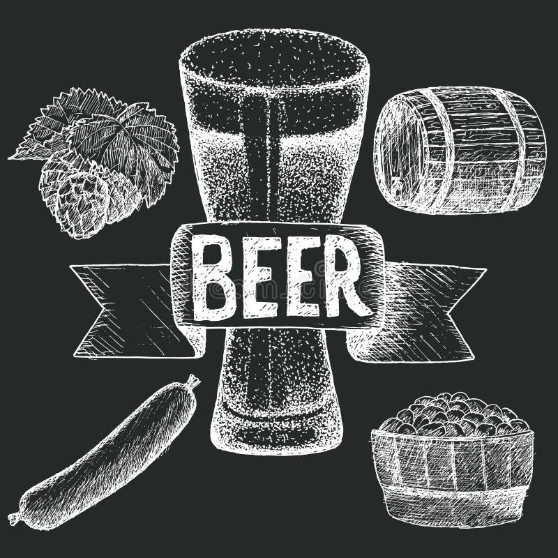 Beer. Drawing by hand. stock vector. Illustration of food - 71144982