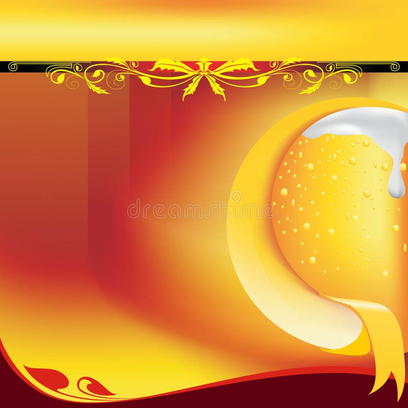 Beer Drink Background Vector Stock Illustration - Illustration of froth ...