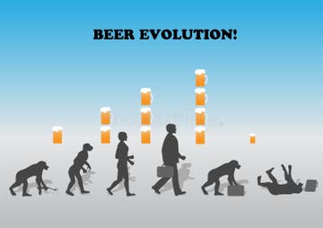 Beer evolution stock vector. Illustration of hunched - 20242196