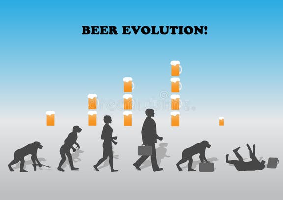 Beer evolution stock vector. Illustration of hunched - 20242196