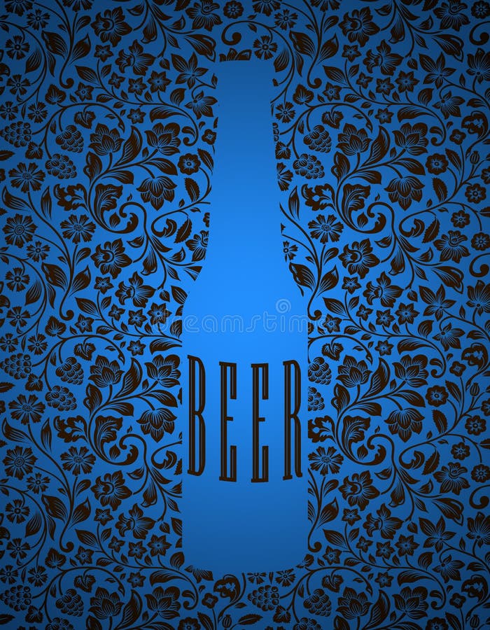 Beer Festival. Bottle of Beer on a Blue Background Stock Illustration ...