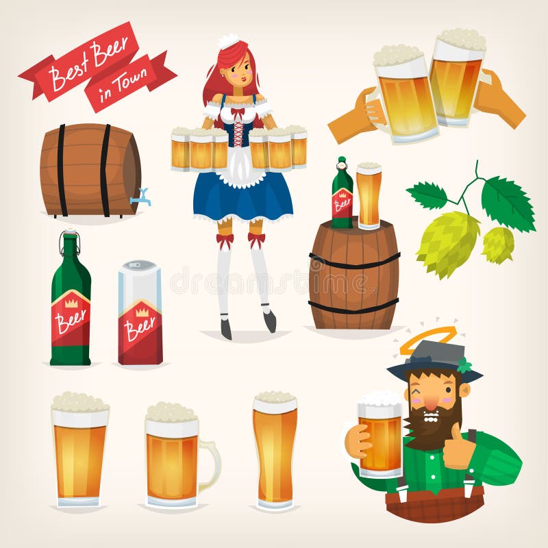 Beer festival elements stock vector. Illustration of beer - 98773736