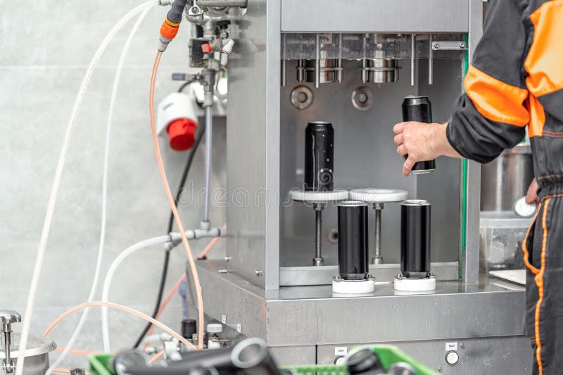 Beer Filled Beverage Cans in a Brewery Stock Photo - Image of aluminium ...