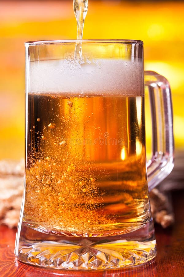 Beer Filling in a Brewery - Conveyor Belt with Glass Bottles Stock ...