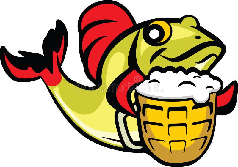 Beer Fish stock vector. Illustration of foam, smile, underwater - 20537093