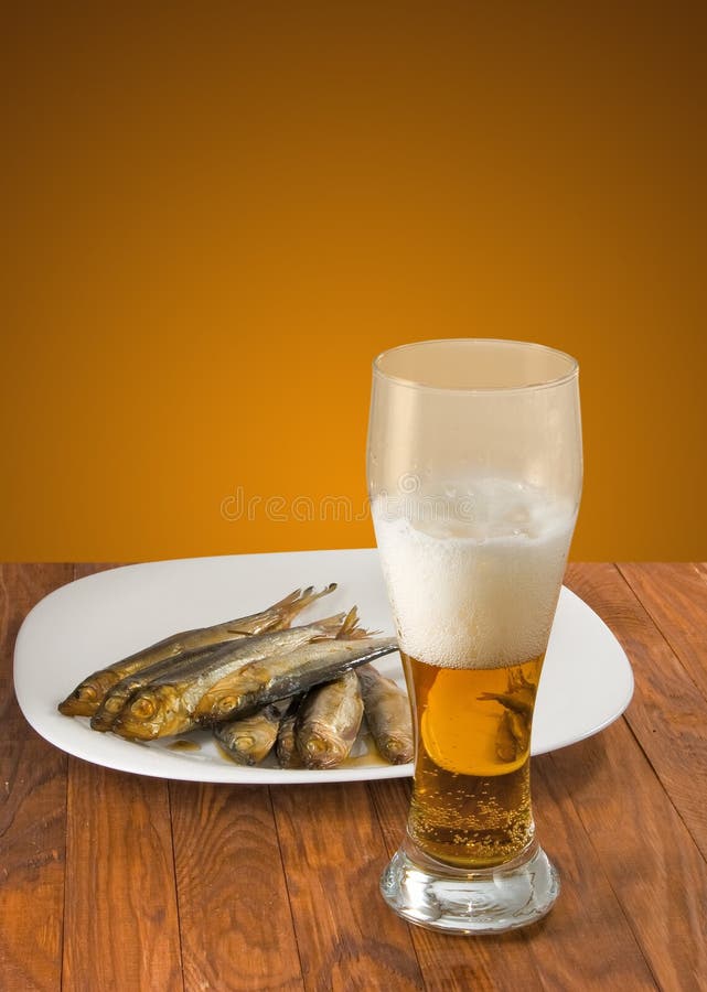 Beer and Fish Image Closeup Stock Photo - Image of prepared, glass ...