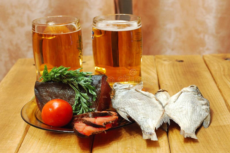 Beer and fish on table stock image. Image of fish, vobla - 4122543