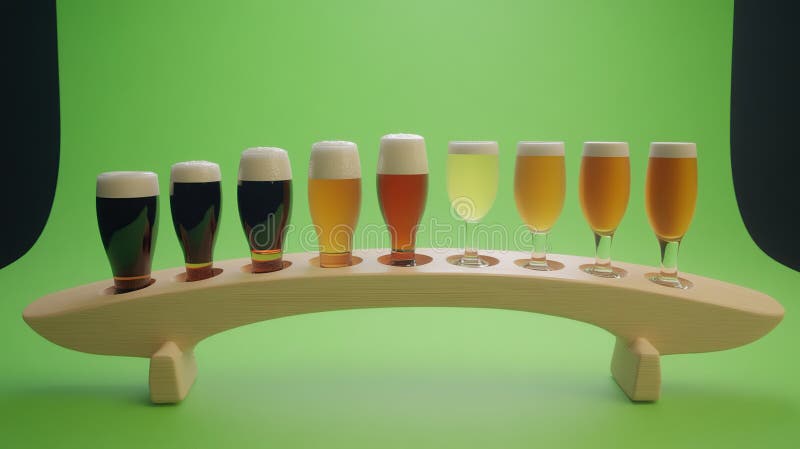 Beer Flight Tasting Woorack Green Screen Studio Imagen de archivo ...