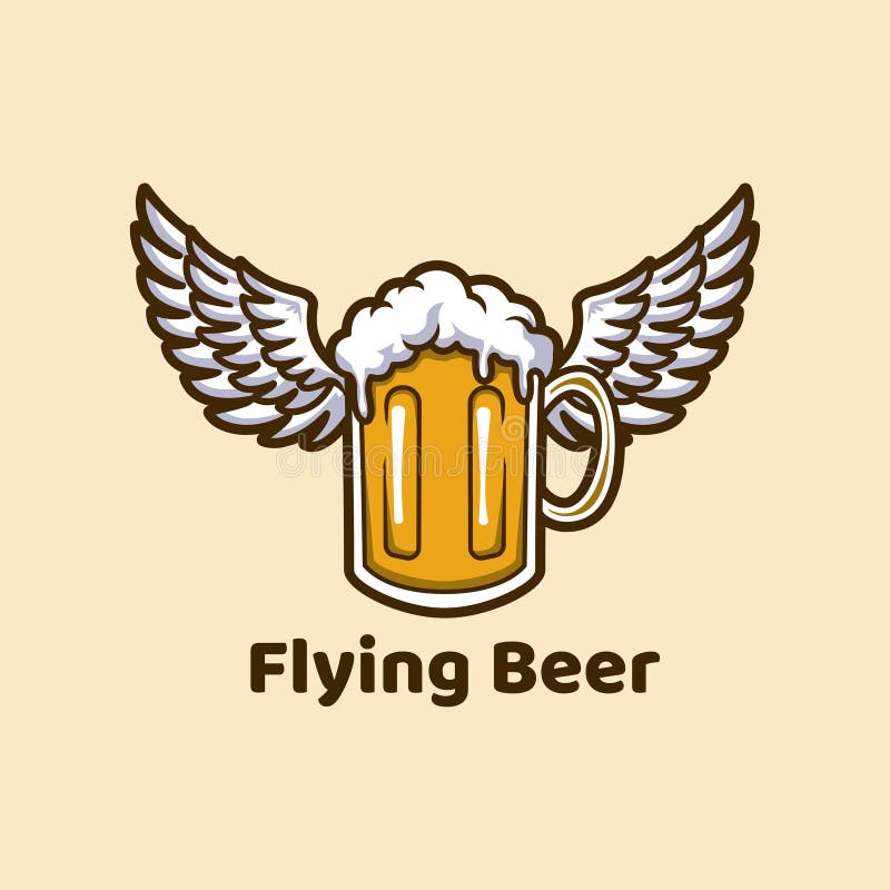 Beer Flying Wings Beverage Drink Stock Vector - Illustration of vector ...
