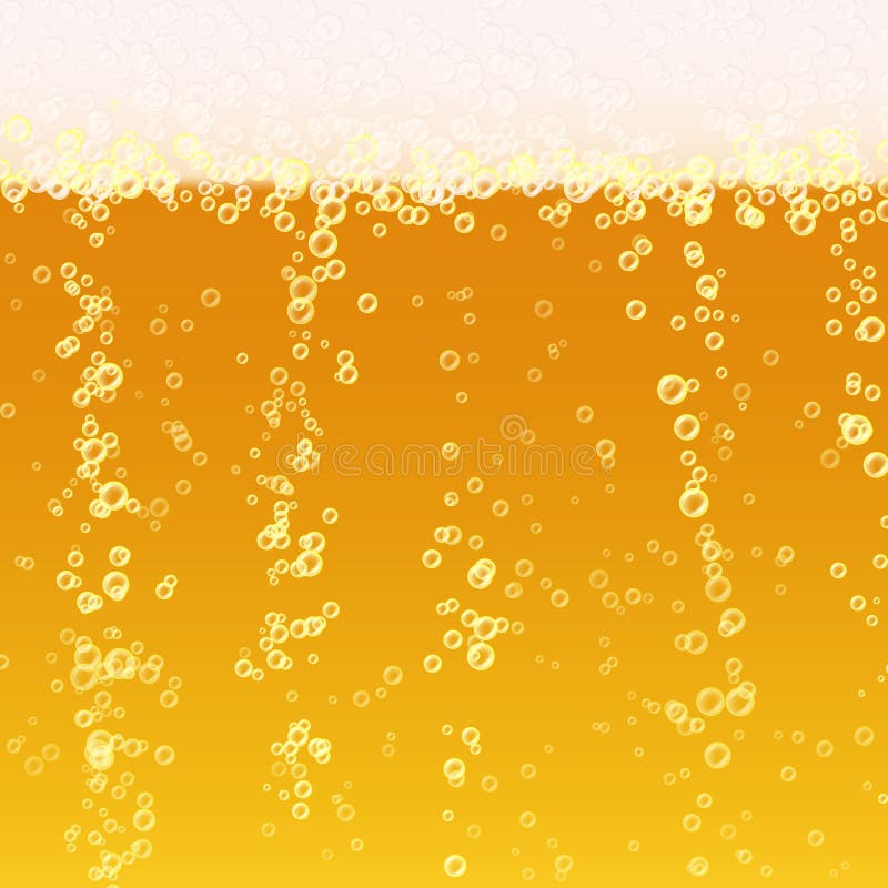 Beer Foam Background. Realistic Beer Texture. Light Bright, Bubble and ...