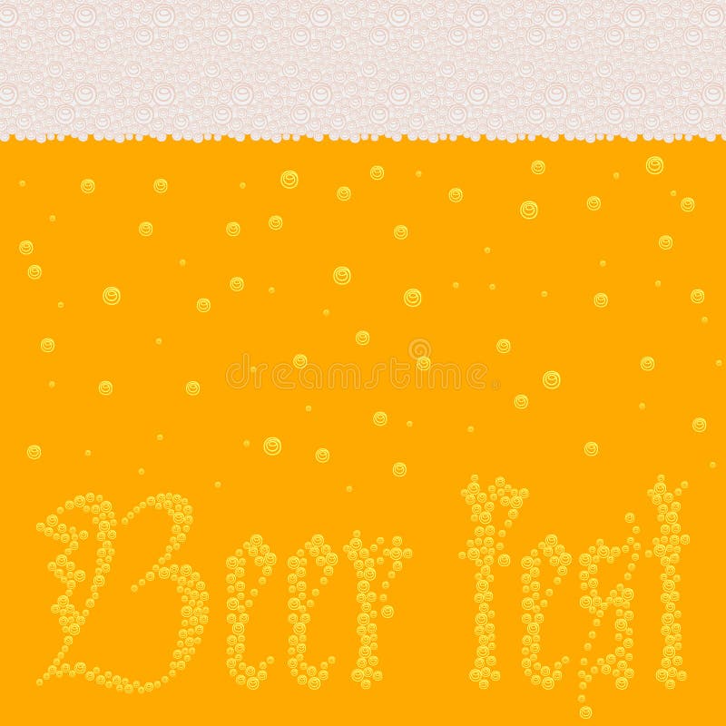 Beer with Foam and Bubbles Sign Beer Fest Stock Illustration ...