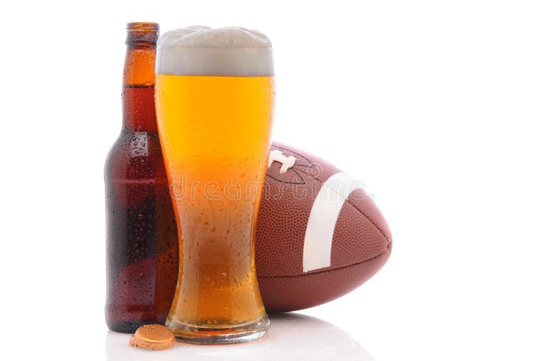 Beer and Football stock photo. Image of white, isolated - 18997878