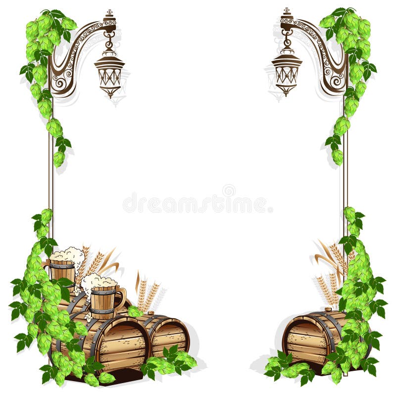 Beer Frame with Vintage Elements Stock Vector - Illustration of pattern ...