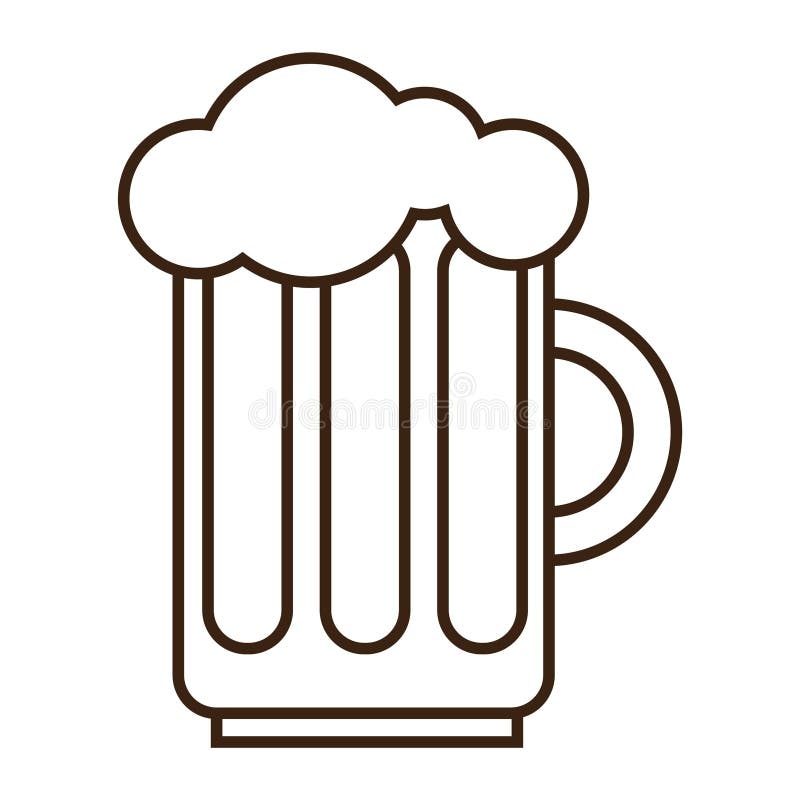 Beer with Froth. Vector Illustration Decorative Design Stock Vector ...