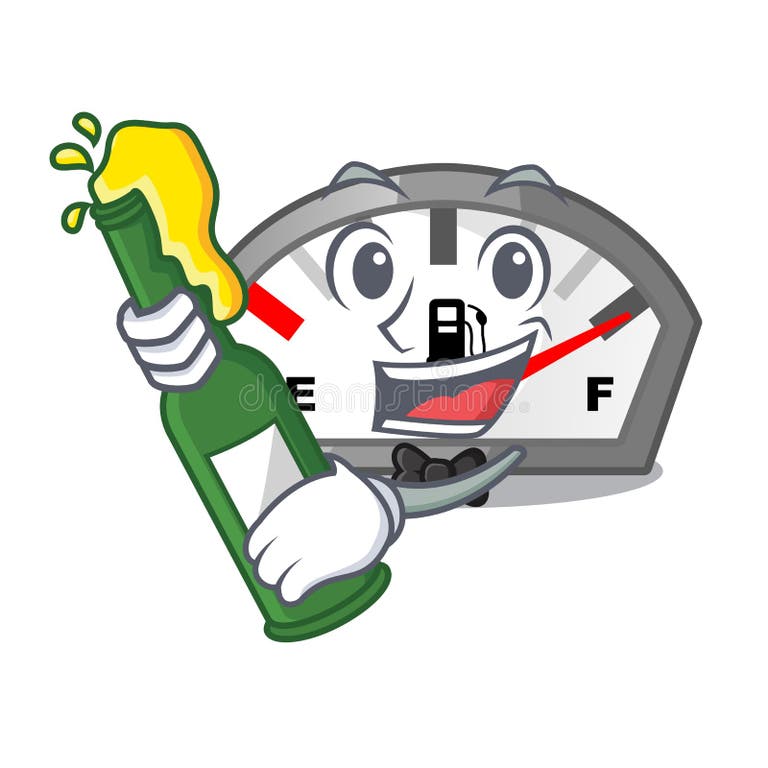 With Beer Gasoline Indicator in the a Mascot Stock Vector ...