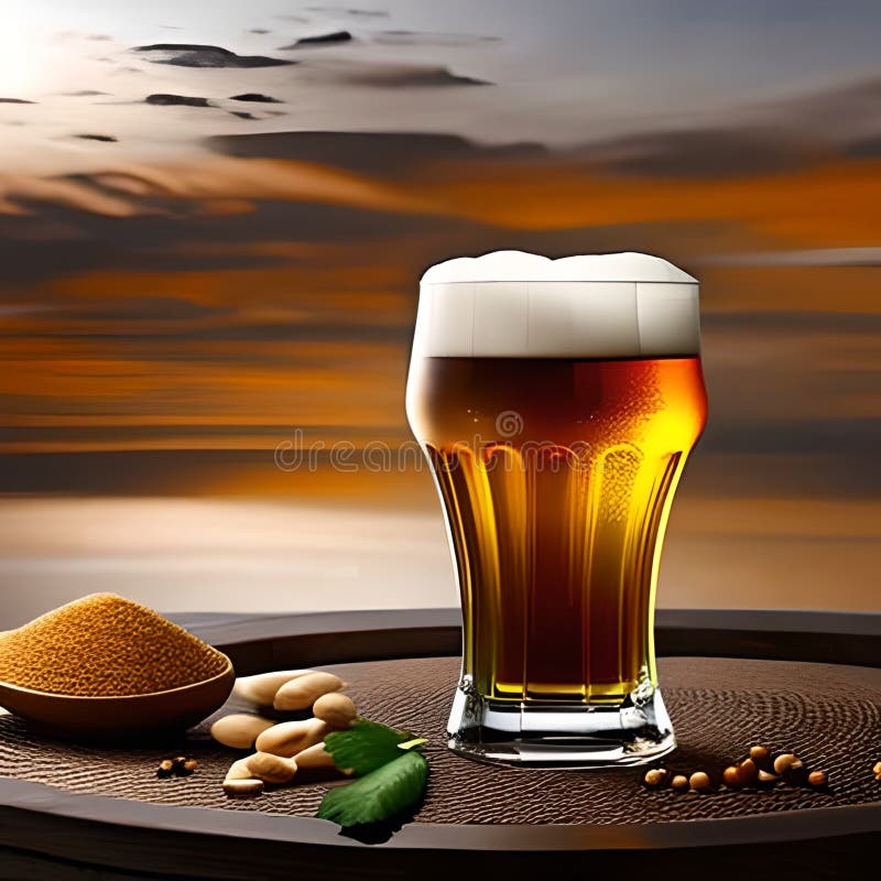 Beer in glass stock illustration. Illustration of food - 272533906