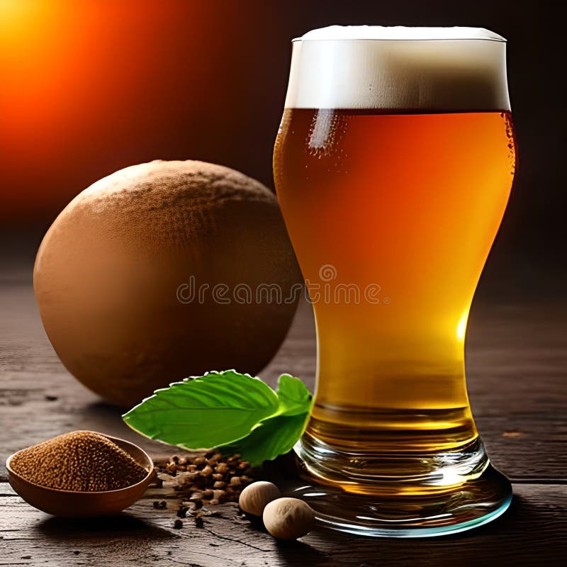 Beer in glass stock illustration. Illustration of lighting - 272534013