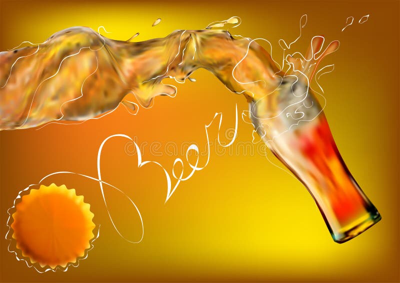 Beer glass and bottle stock vector. Illustration of pour - 115472314